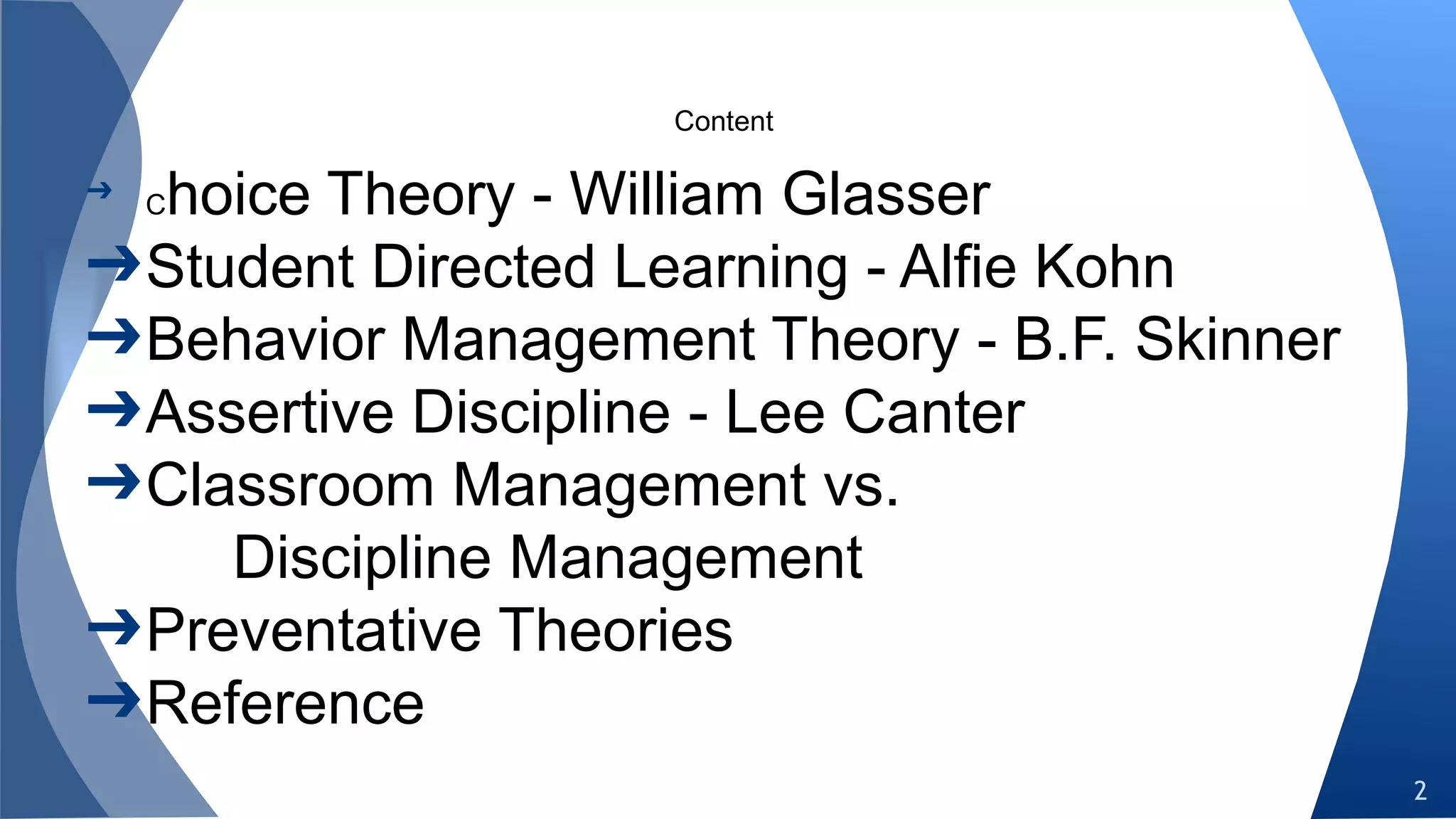 Classroom management theories 3 | PPT | Educational Assessment | Education
