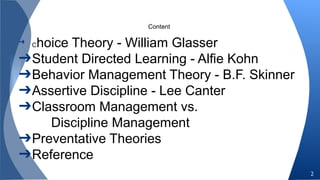 Classroom management theories 3 | PPT