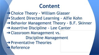 Classroom management theories (1) | PPTX