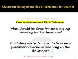 Classroom management tips & techniques for teacher how to increase ...