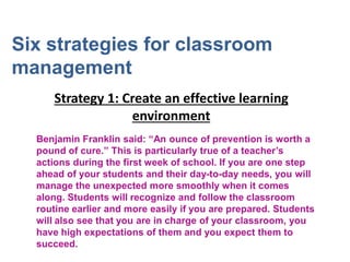 Classroom Management workshop | PDF