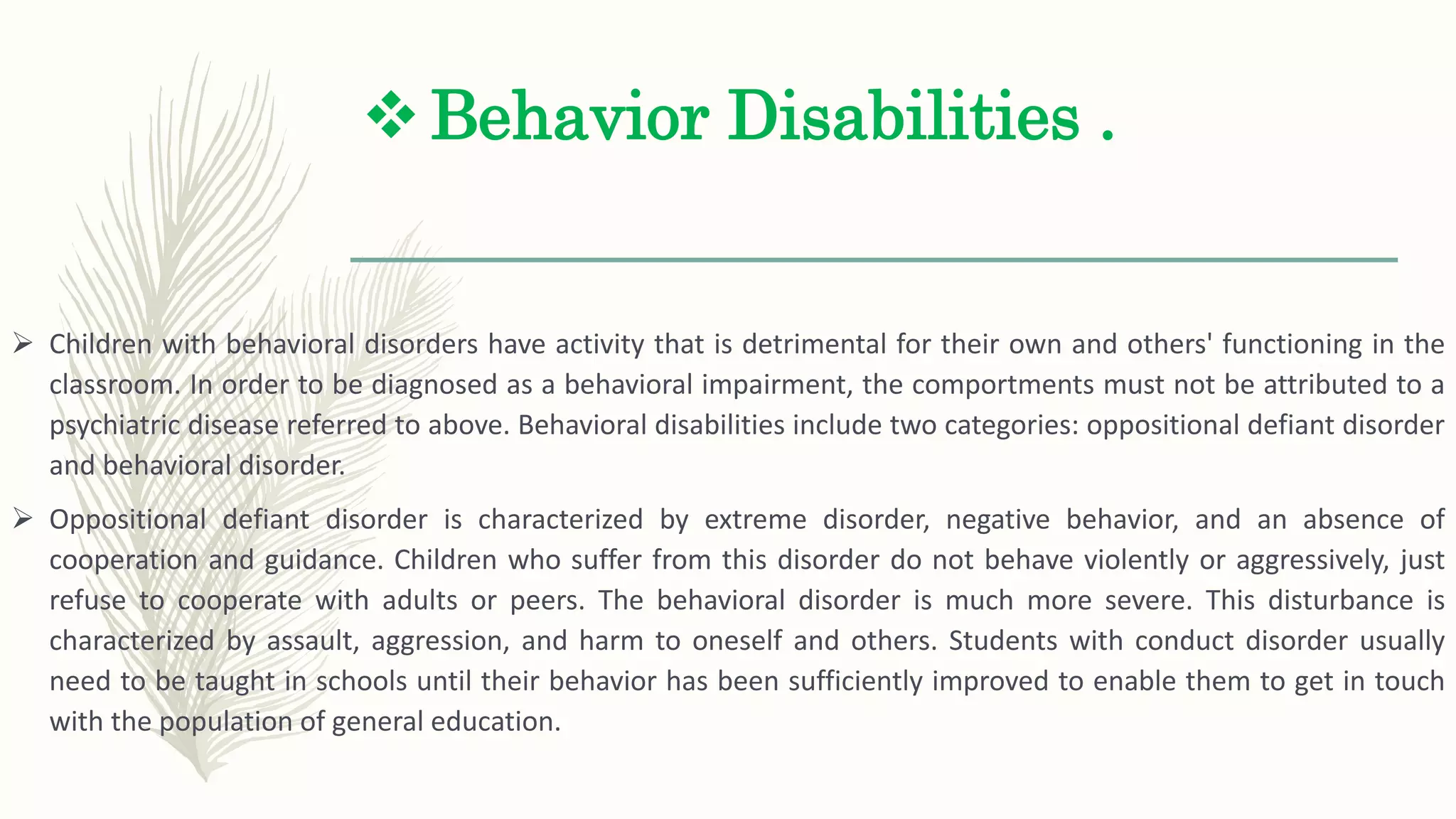 Classroom Mental and Behavior Problems | PPTX