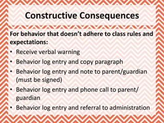 Ms. Mullinax's Classroom Management Plan | PPT