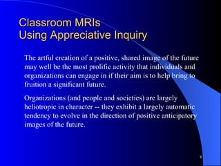 Classroom MRIs--Mini-Research Intensives--Using Appreciative Inquiry ...