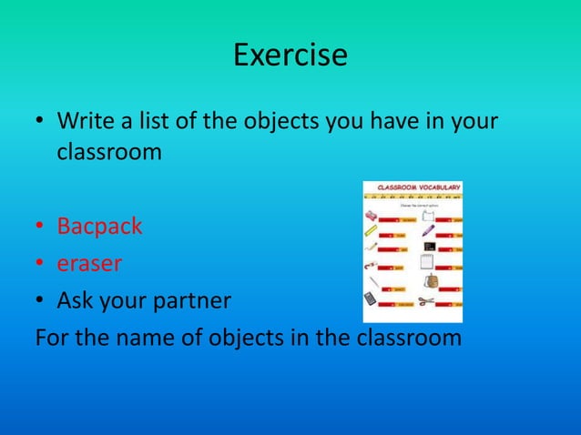Classroom objects | PPT