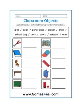 Classroom objects Grade 1.pdf | Daycare and Pre-School | Parenting