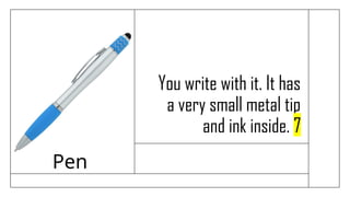 classroom objects uses for A1 to B1 level | PPT