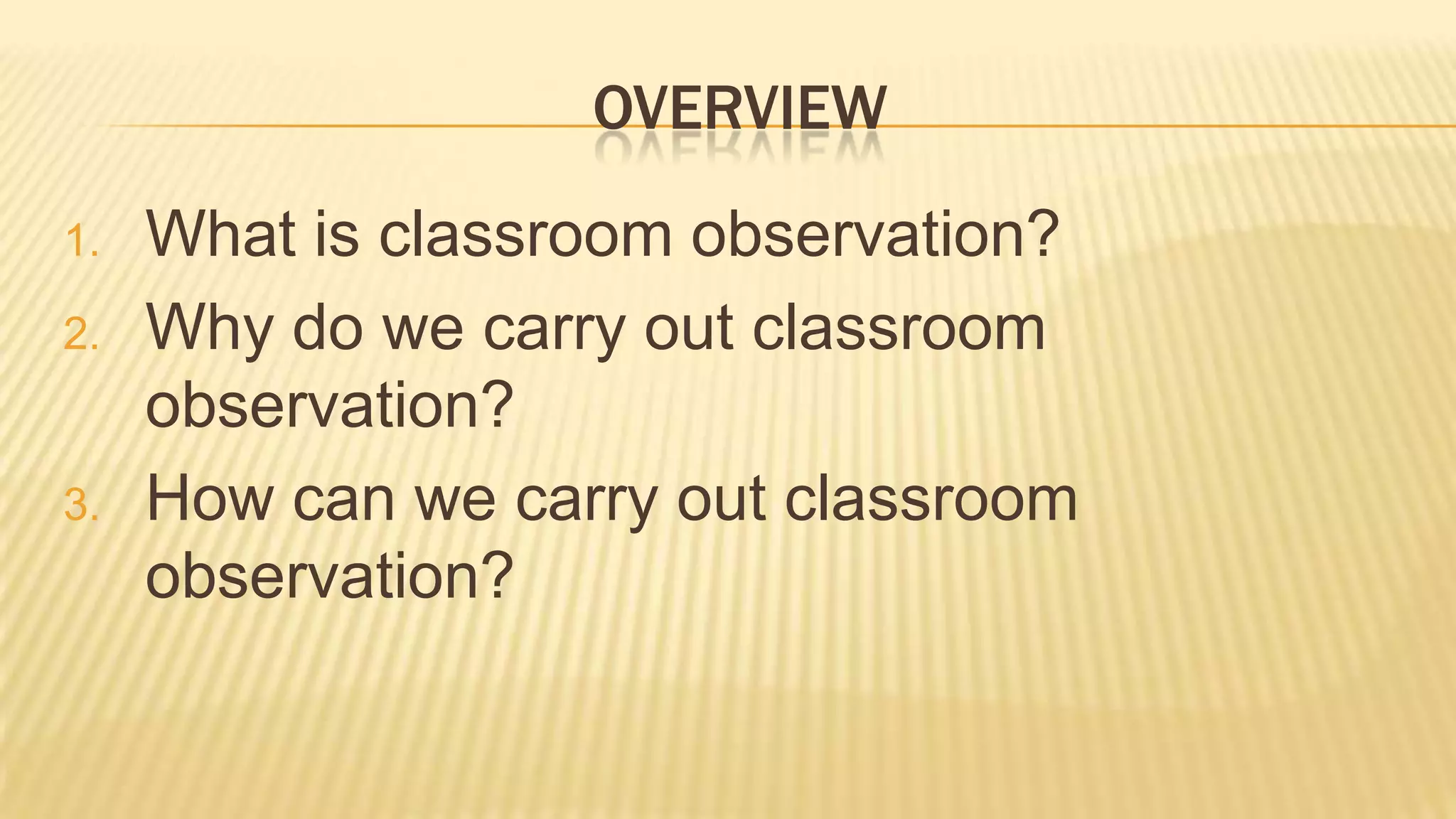 Classroom observation | PPTX