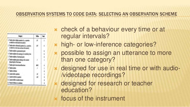 Classroom observation