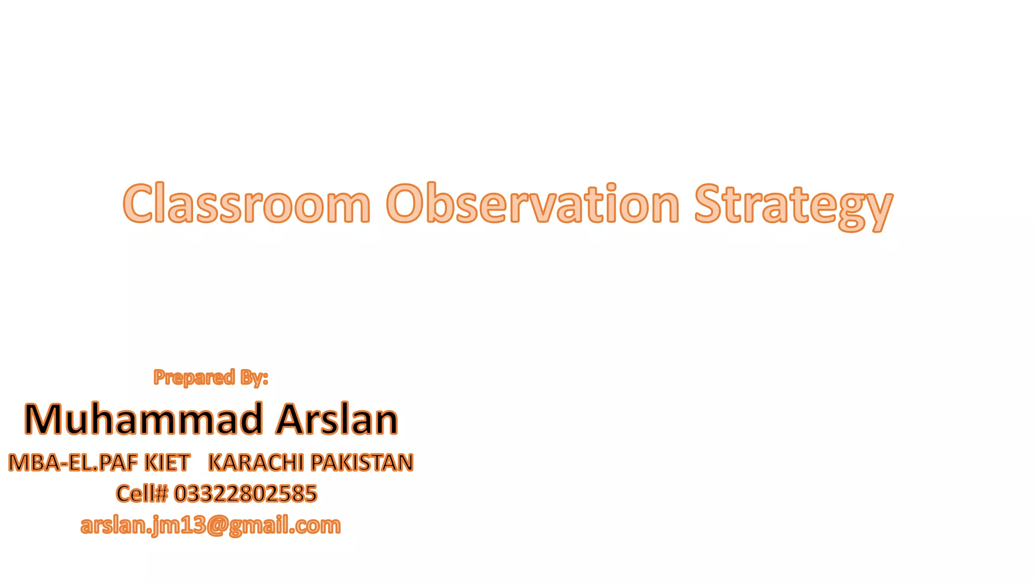 Classroom observation | PPTX