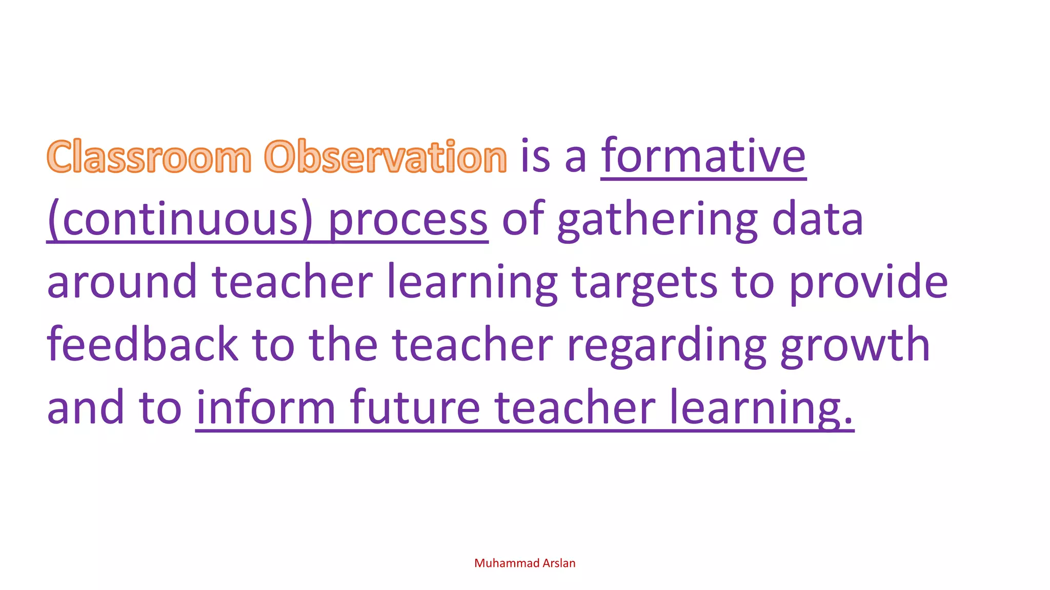 Classroom observation | PPTX