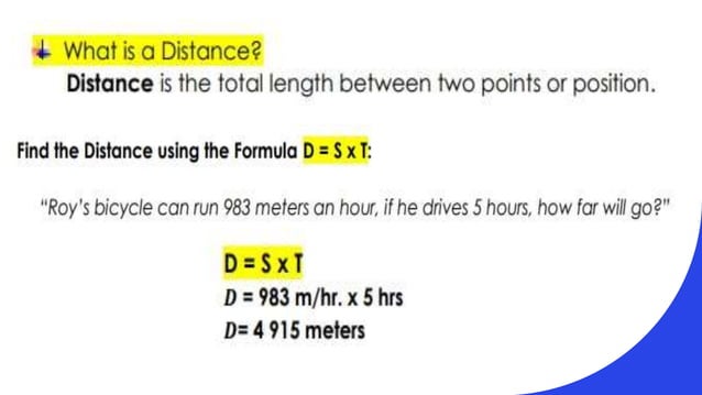 Speed, Distance, Time - Mathematics 6 - 3rd Quarter | PPTX