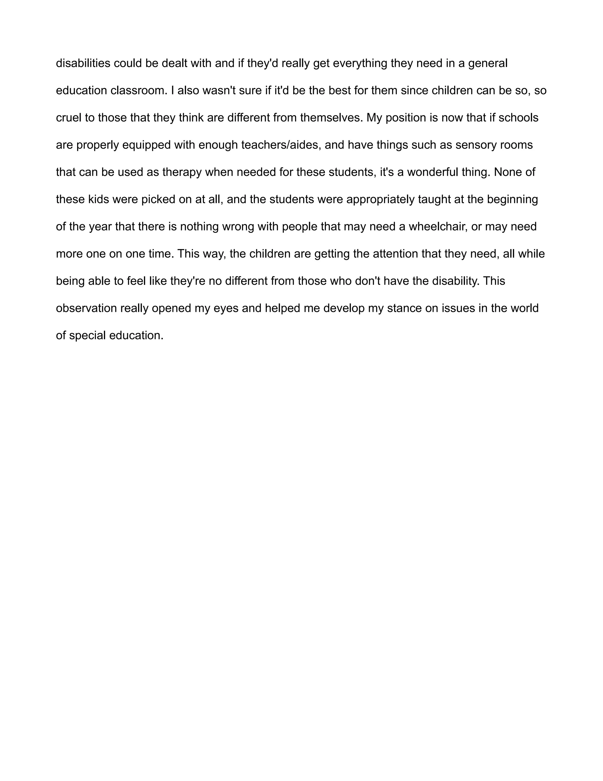 Classroom observation ece201 | DOC