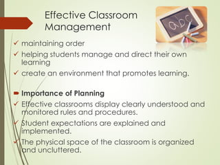 Classroom organization and control | PPTX | Education
