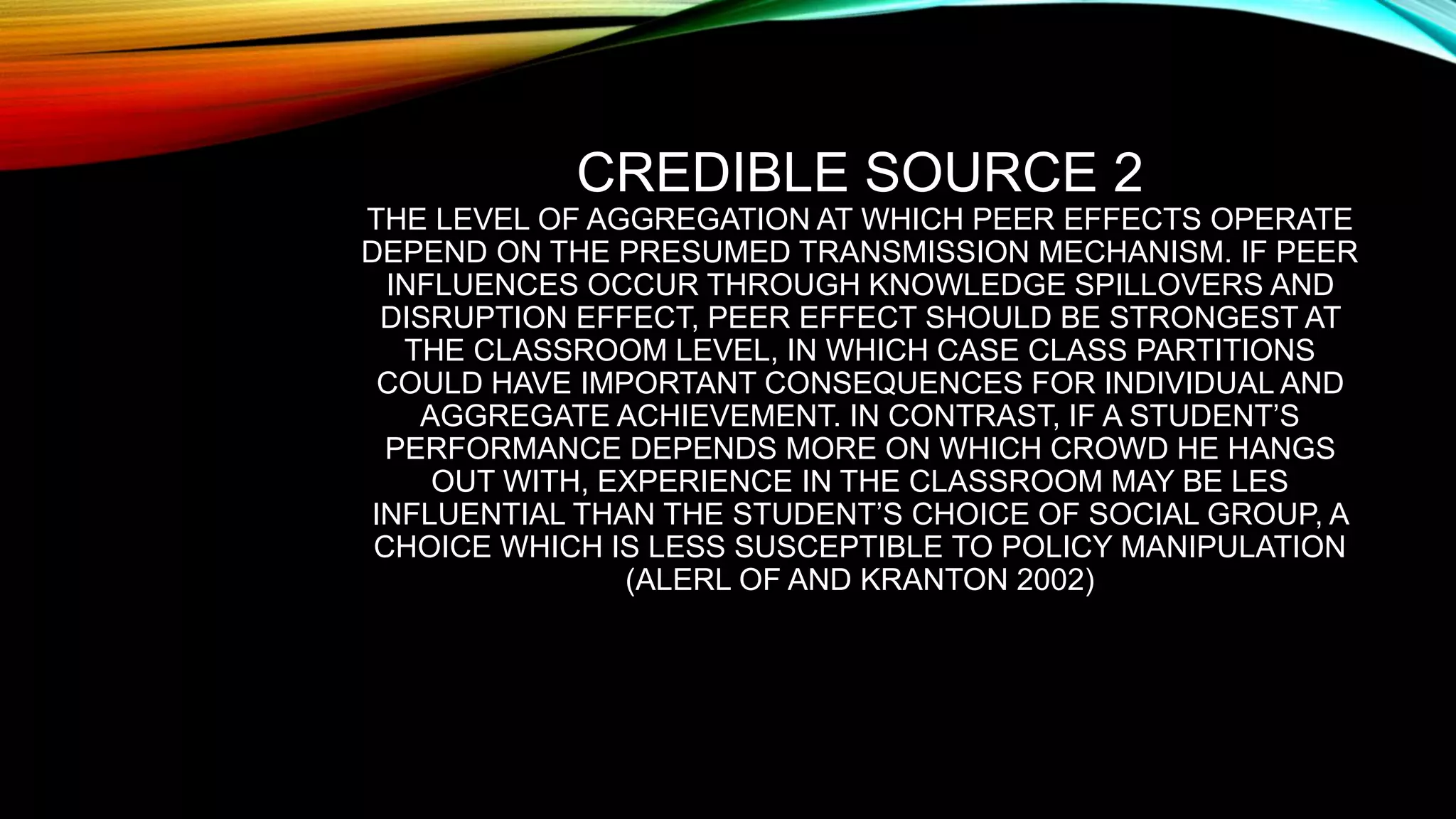 Classroom peer effect and student achievement | PPTX