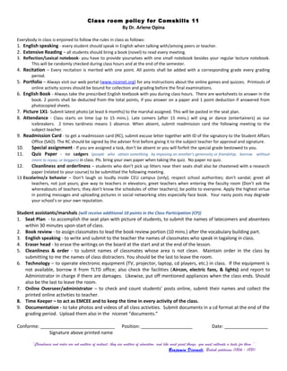 Comskills 11 class room policy | PDF