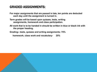 Classroom policy | PPT