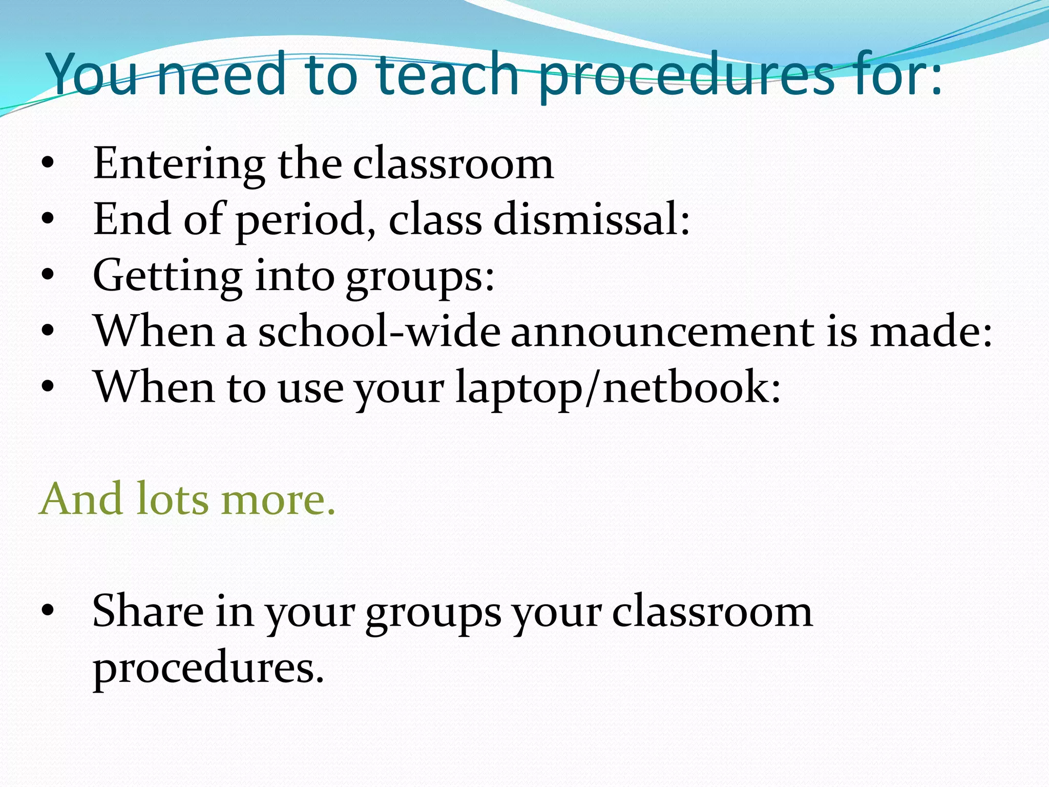 Classroom procedures | PPT