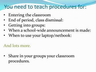 Classroom procedures | PPT