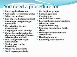 Classroom procedures | PPT