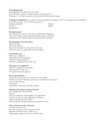 Classroom procedures | PDF