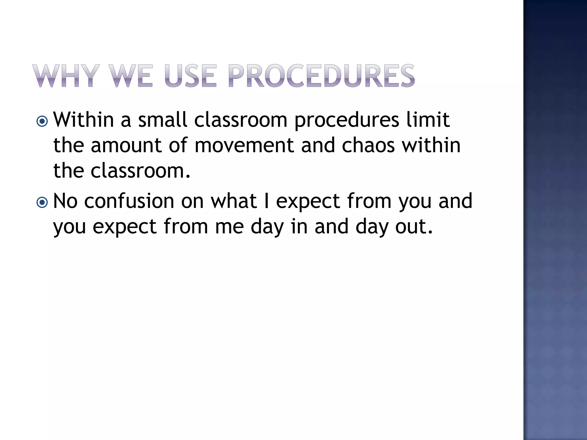 Classroom procedures | PPT