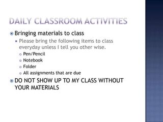 Classroom procedures | PPTX
