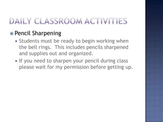 Classroom procedures | PPTX