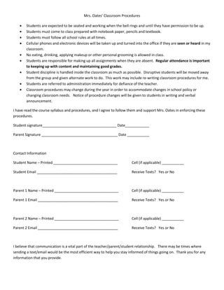 Classroom Procedures | PDF | Homework and Study | Education