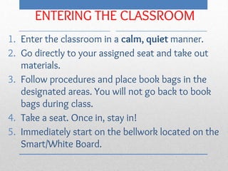Classroom procedures 2016 2017 | PPTX