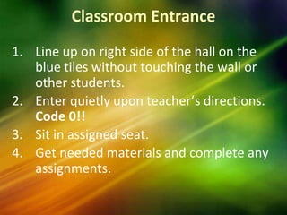 Classroom procedures First days | PPTX