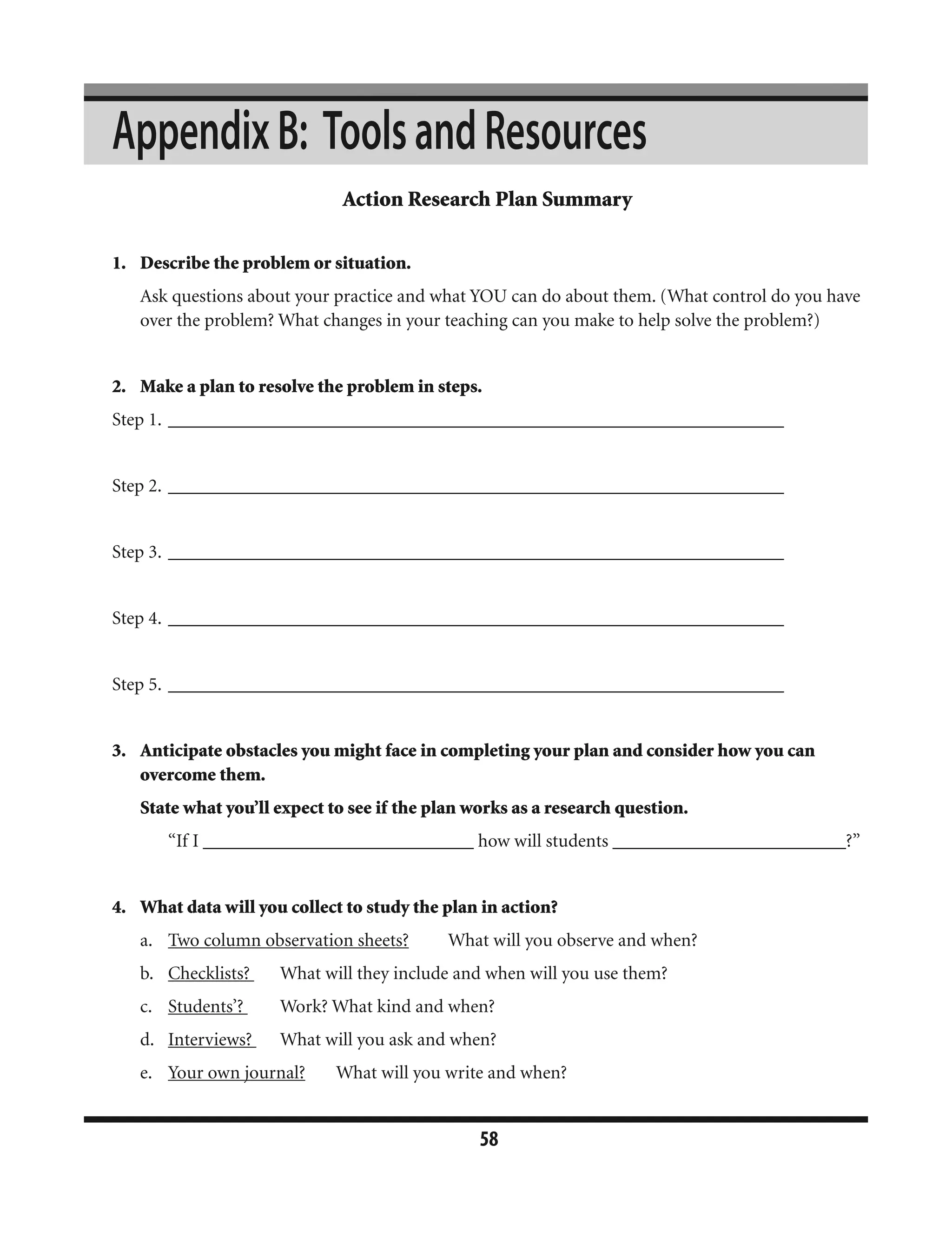 Classroom research workshop handouts | PDF