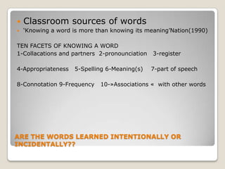 HOW TO TEACH VOCABULARY | PPT
