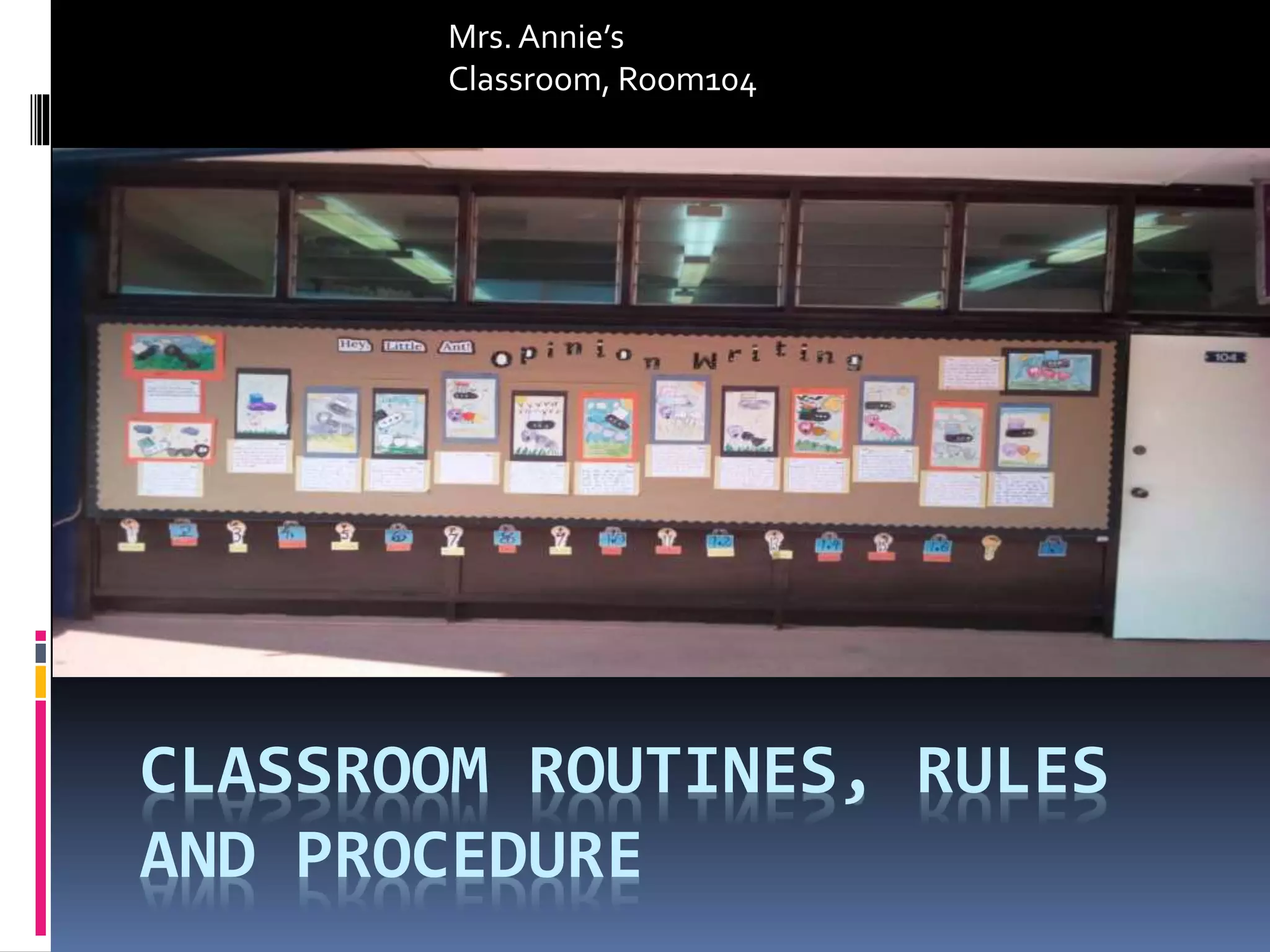 Classroom routines, rules and procedure, | PPTX