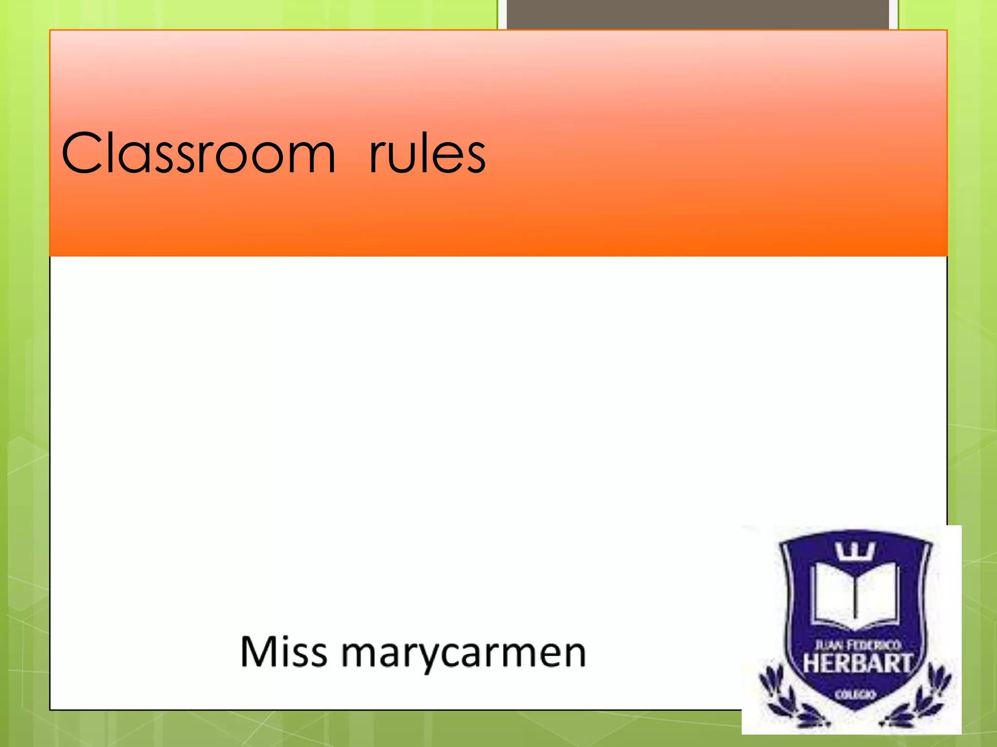 Classroom rules | PPTX