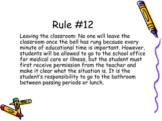 Classroom rules | PPT | Secondary Education | Education