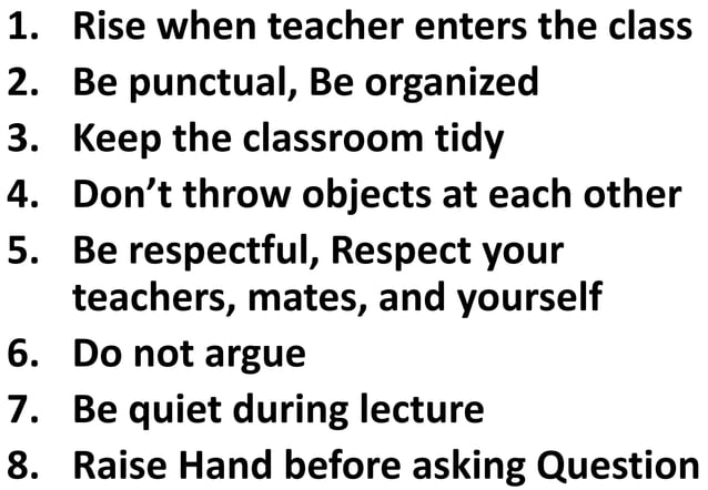 Classroom-Rules for grade -7,8,9,10.pptx | Education