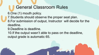 CLASSROOM RULES Rules and Regulation in the Classroom | PPTX