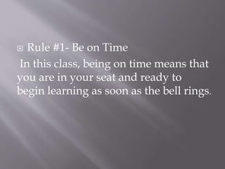 Classroom Rules And expectations power point | PPTX