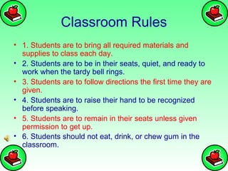 Classroom rules and procedures | PPT