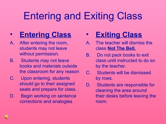 Classroom rules and procedures | PPT | Homework and Study | Education