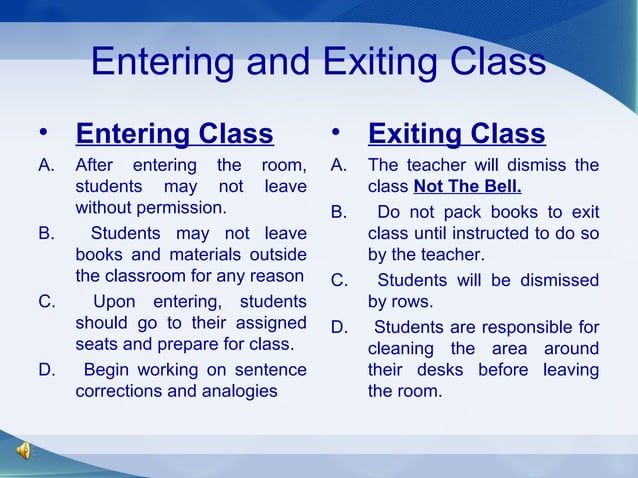 Classroom rules and procedures by ahmad jaenuri | PPT