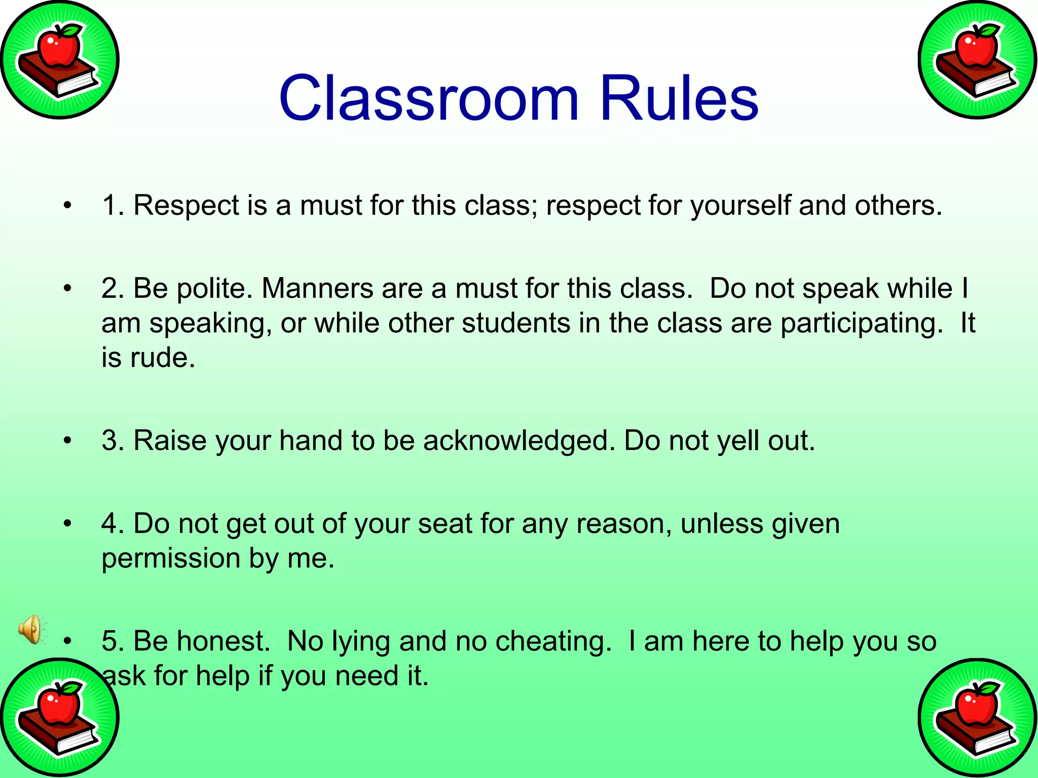 Classroom Rules and Procedures PPT.ppt