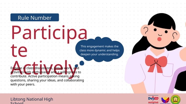 Classroom Rules Back to School Presentation in Red and Blue Cartoon and ...