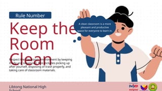 Classroom Rules Back to School Presentation in Red and Blue Cartoon and ...