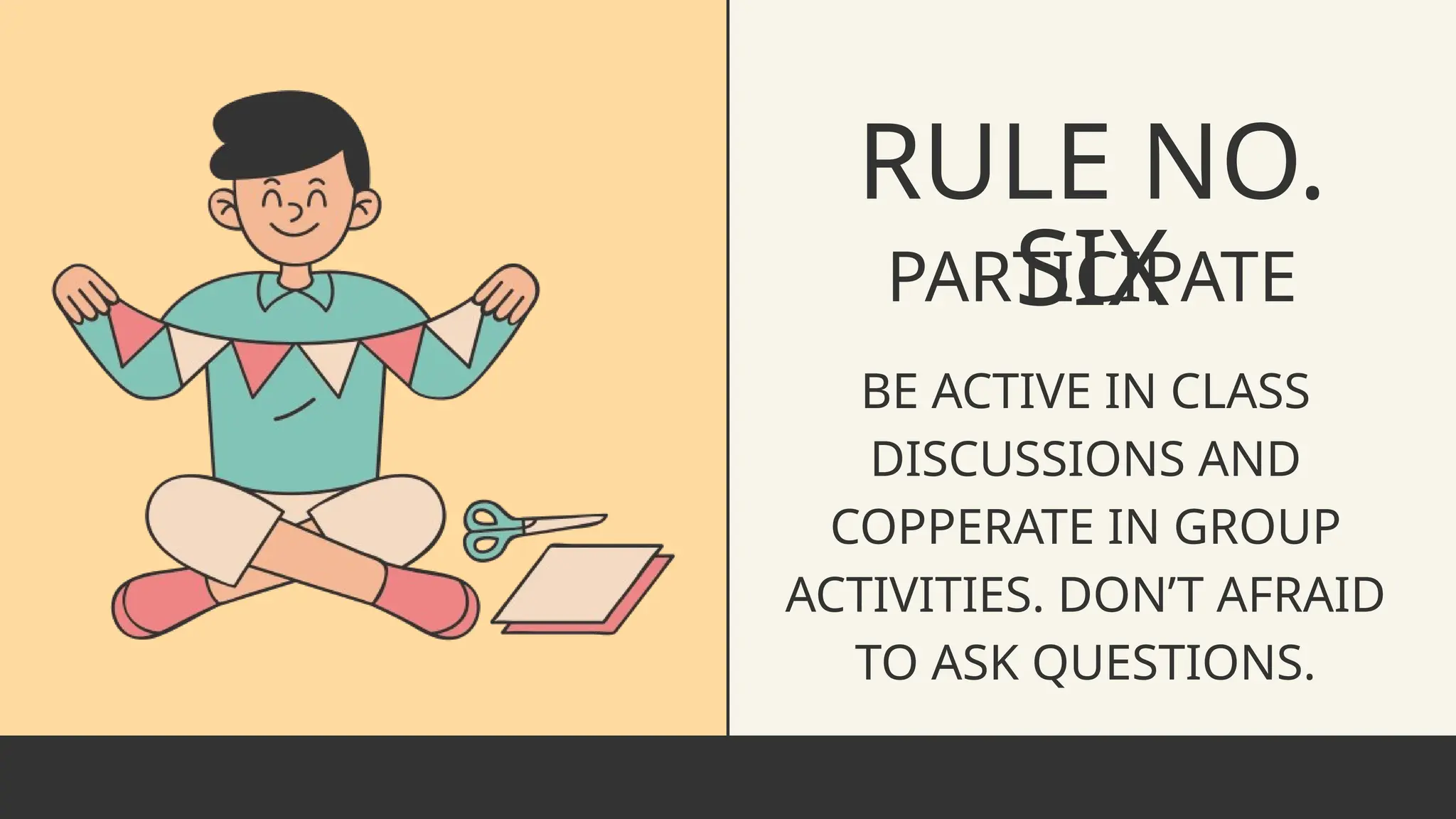 Classroom Rules Education Presentation in Yellow and Pink Lined Cartoon ...