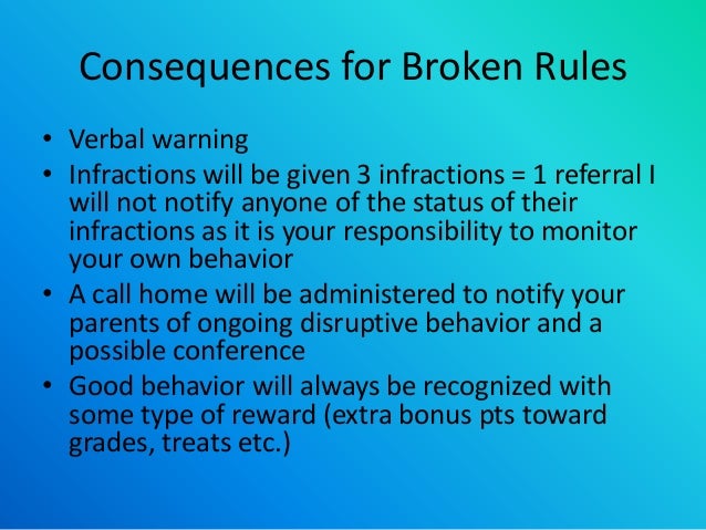 Classroom Rules Consequences And Positive Reinforcement