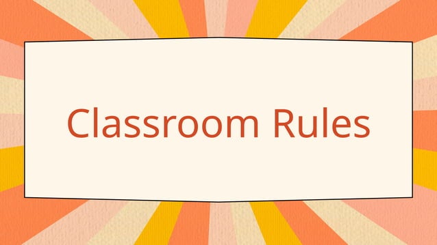 Classroom Rules Presentation powerpoint. | PPTX