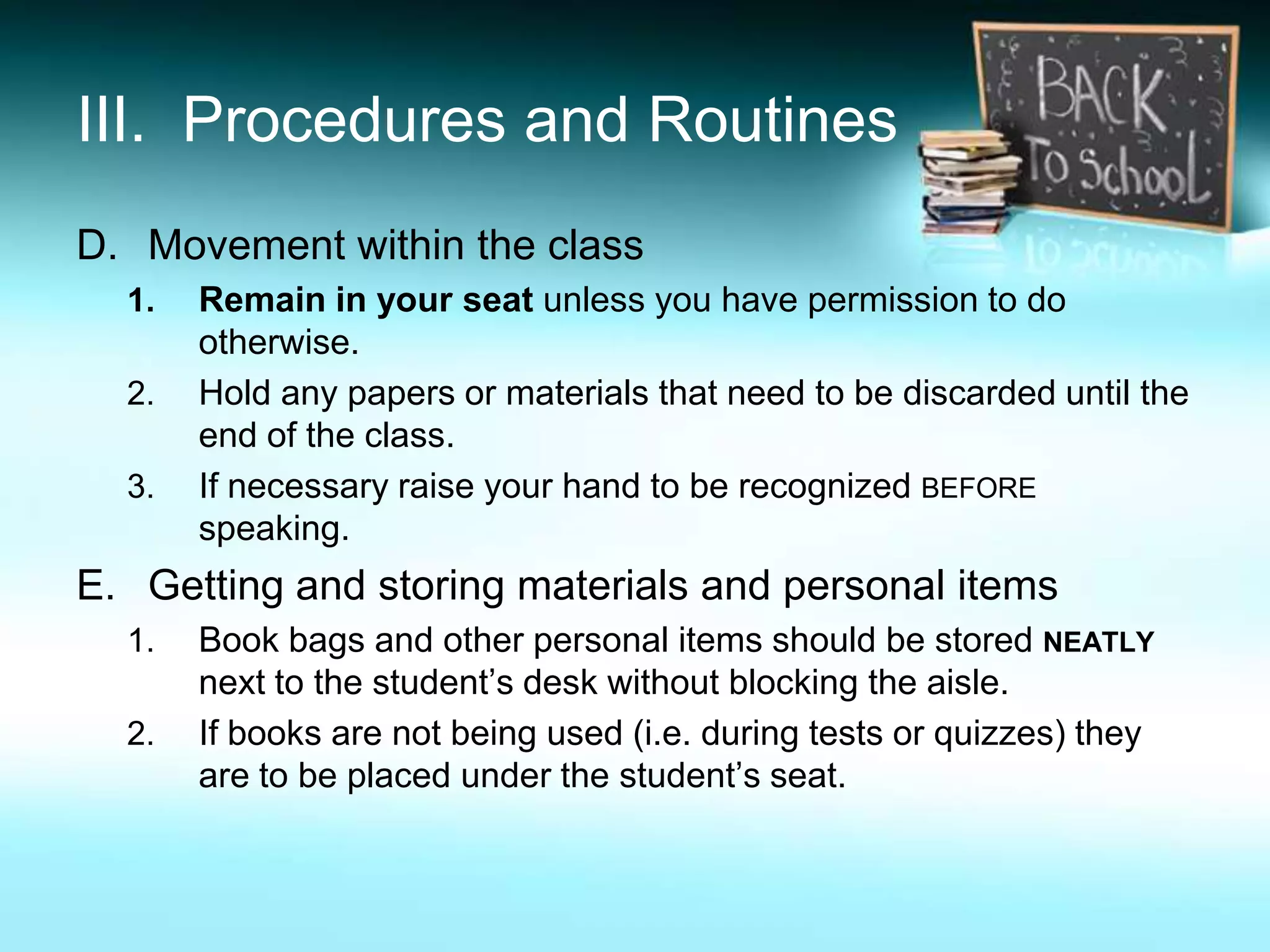 Classroom rules & procedures 2012 2013 | PPTX