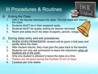 Classroom rules & procedures 2012 2013 | PPTX